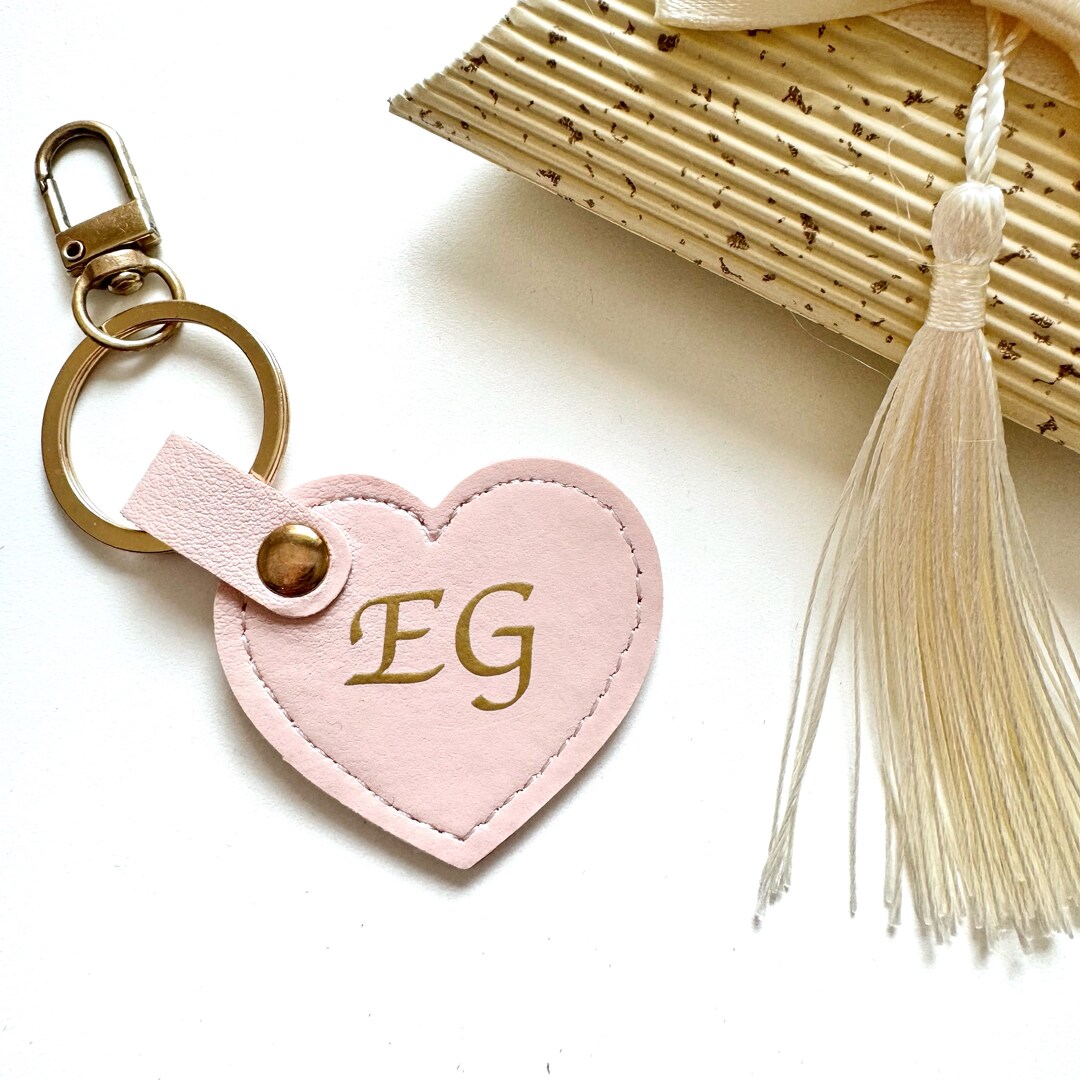 Custom PU Leather Keychain - Personalized Gift for Women, Girls ...