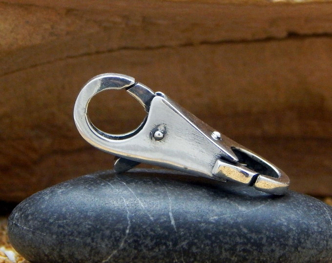 Double Lobster Lock 925 Oxidized 925 Sterling Silver Clasp Chain ...