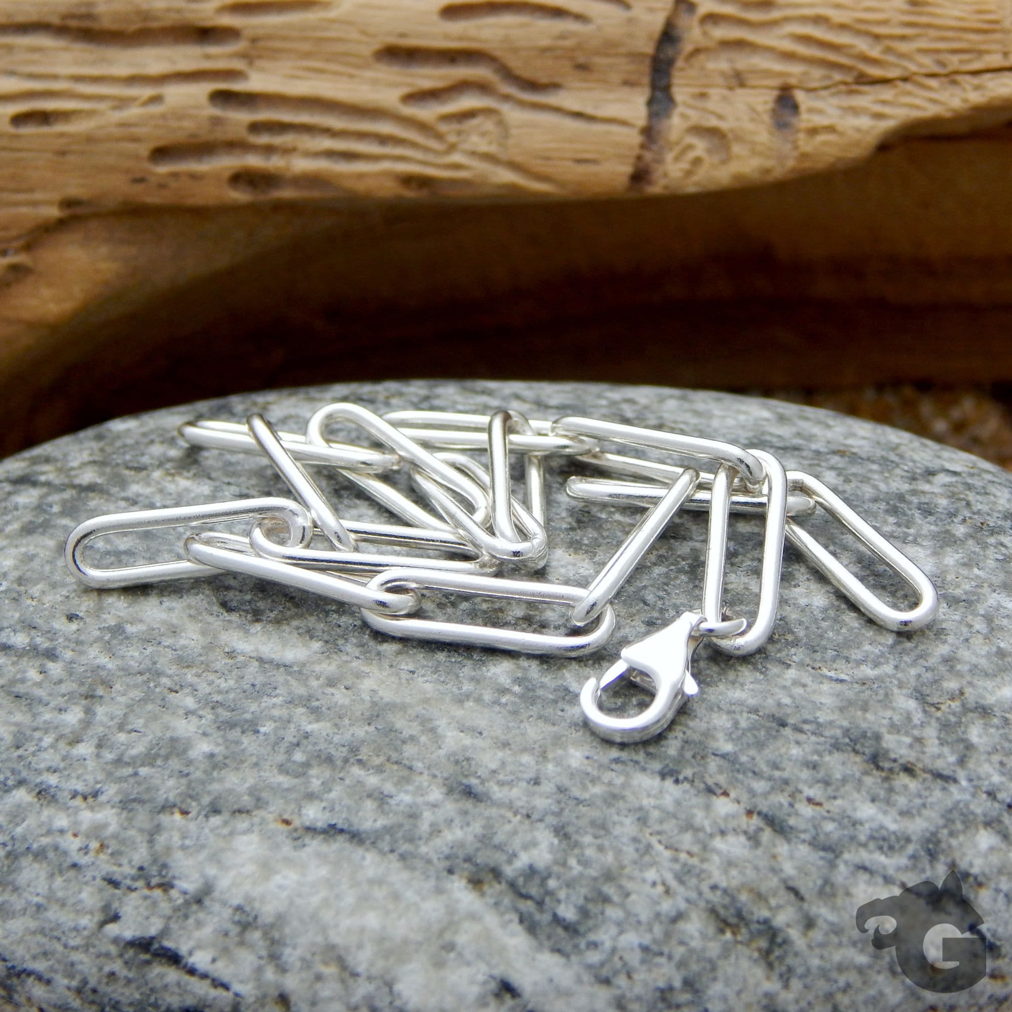 Paper Clip Link Bracelet 925 Sterling Silver 'everyday - Etsy