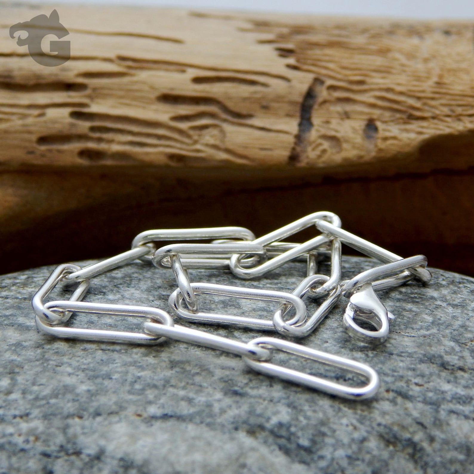 Paper Clip Link Bracelet 925 Sterling Silver 'everyday - Etsy