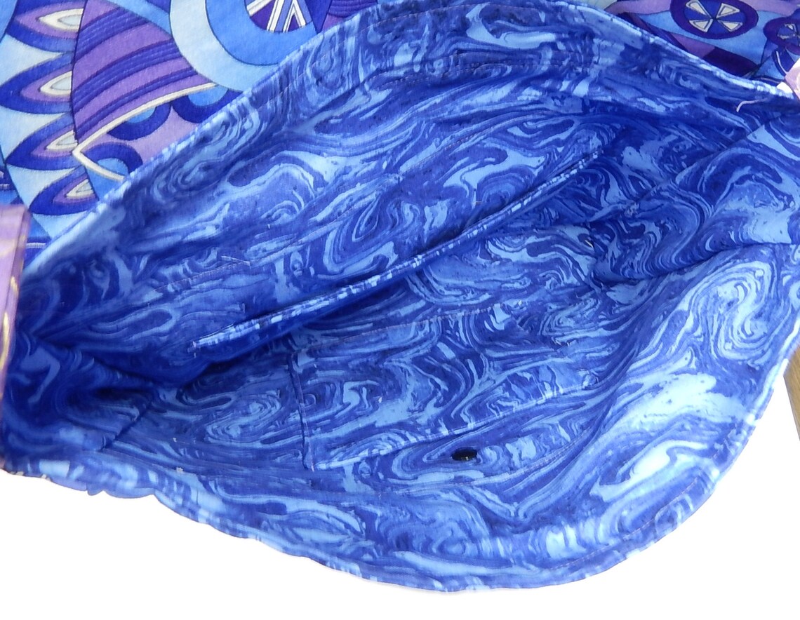 Blue and Purple Fabric Purse,shoulder Bag, Large Handbag, Laptop Bag ...