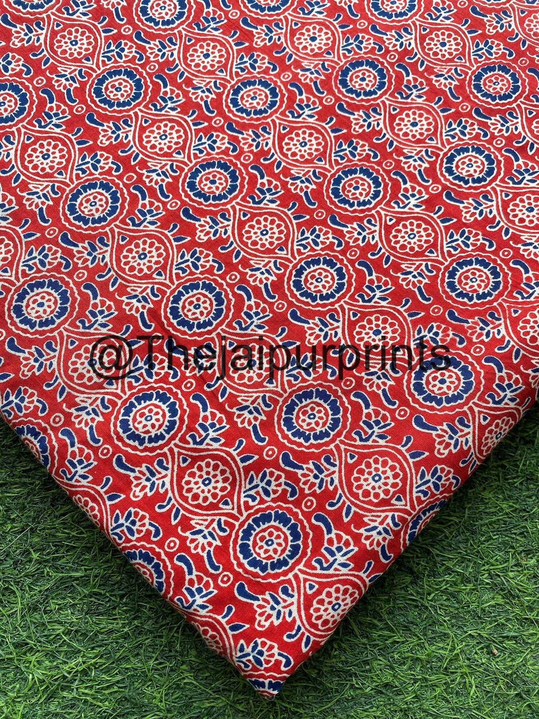 Hand Block Print Cotton Fabric, Indian Floral Sewing Fabric - Etsy