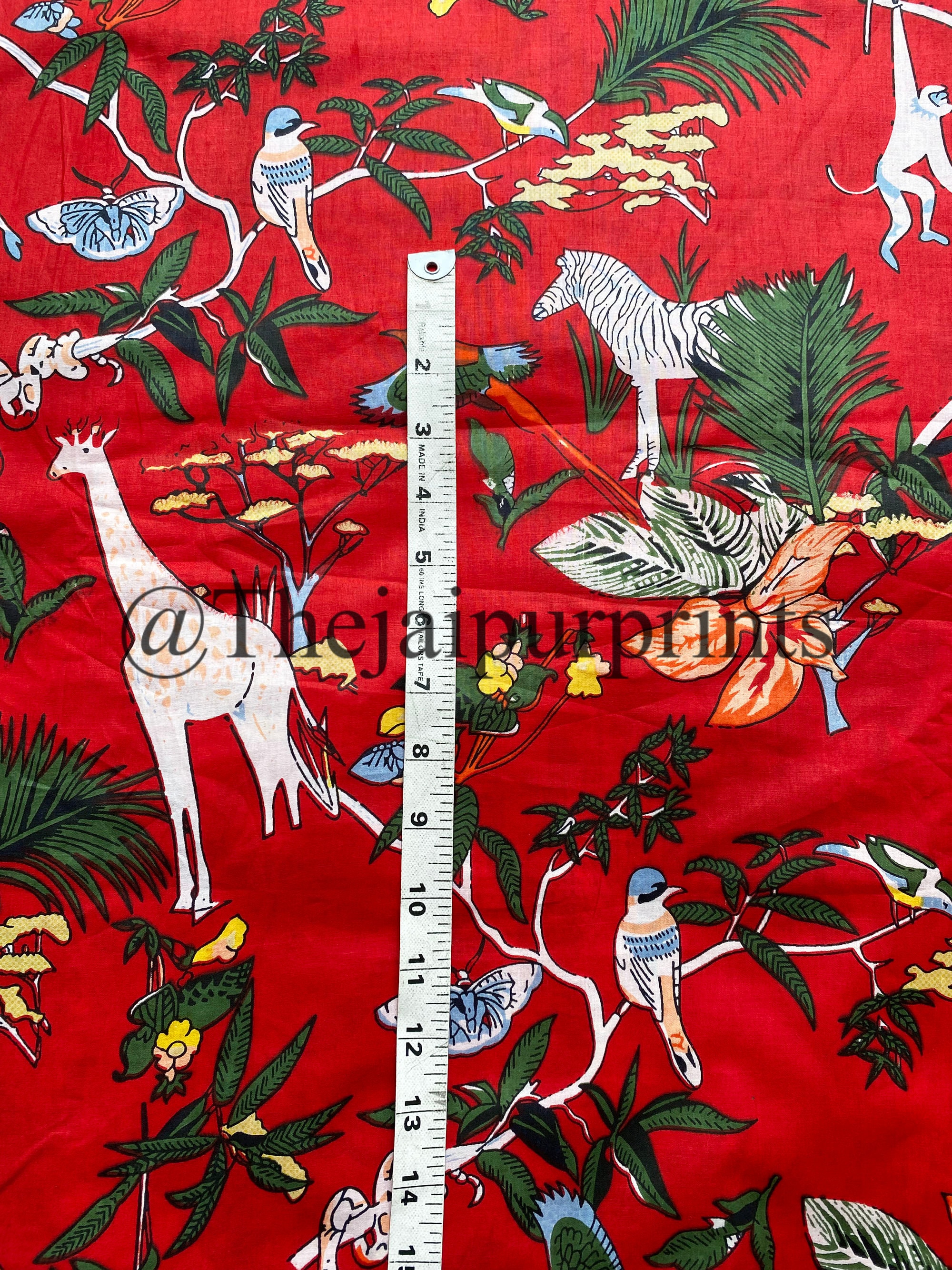 Jungle Animal Print Fabric: Indian Cotton, Tropical Theme - Etsy