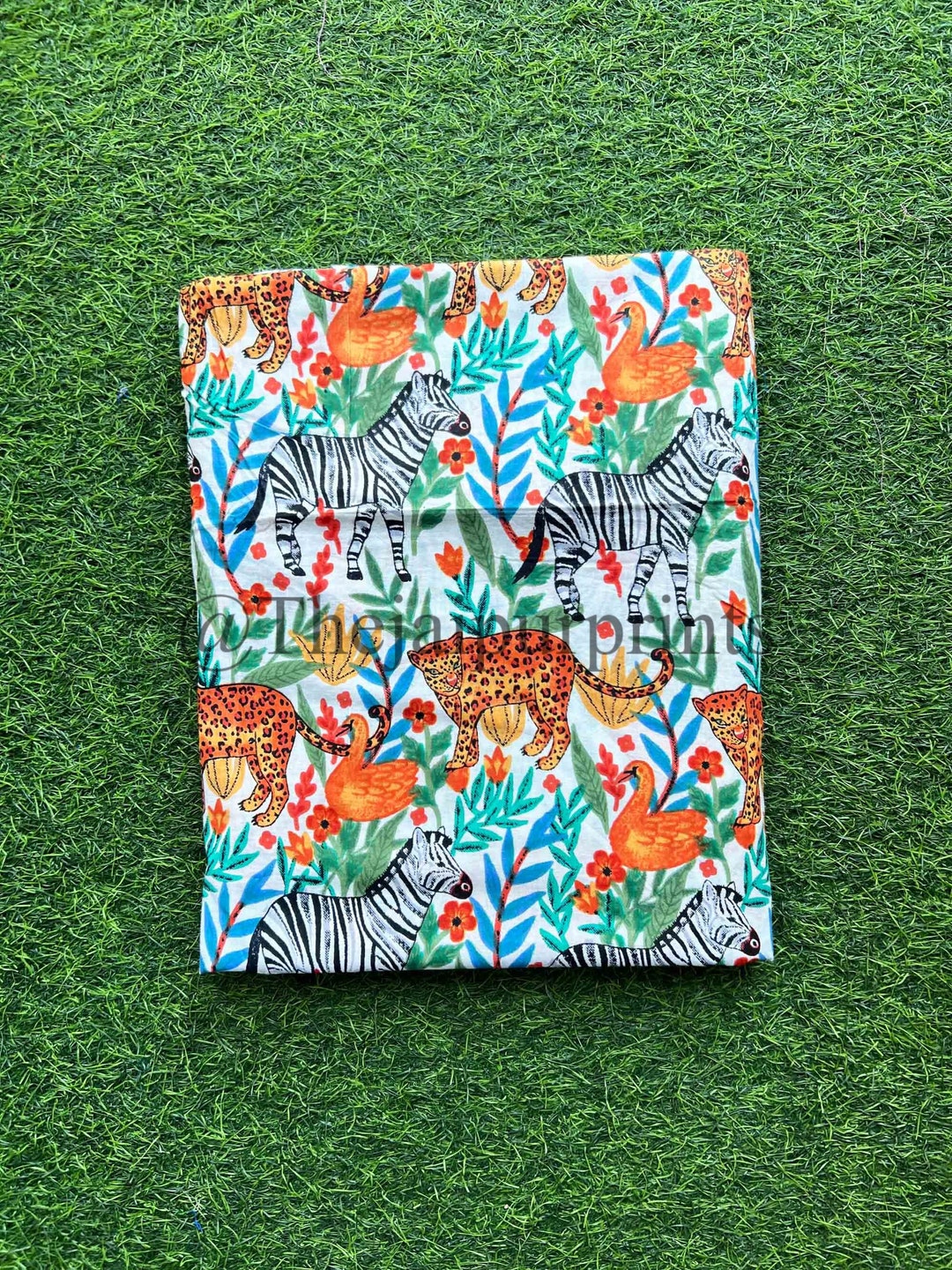 New White Tiger and Zebra Print Fabric, 100% Pure Indian Cotton Fabric ...