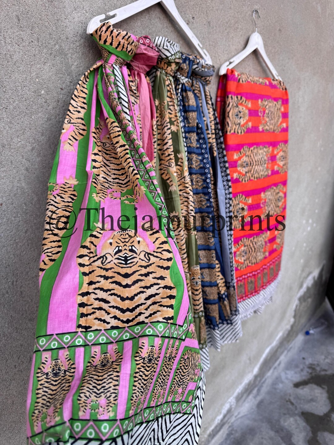Hand Block Print Cotton Sarong: Indian Animal Print Beach Pareo - Etsy
