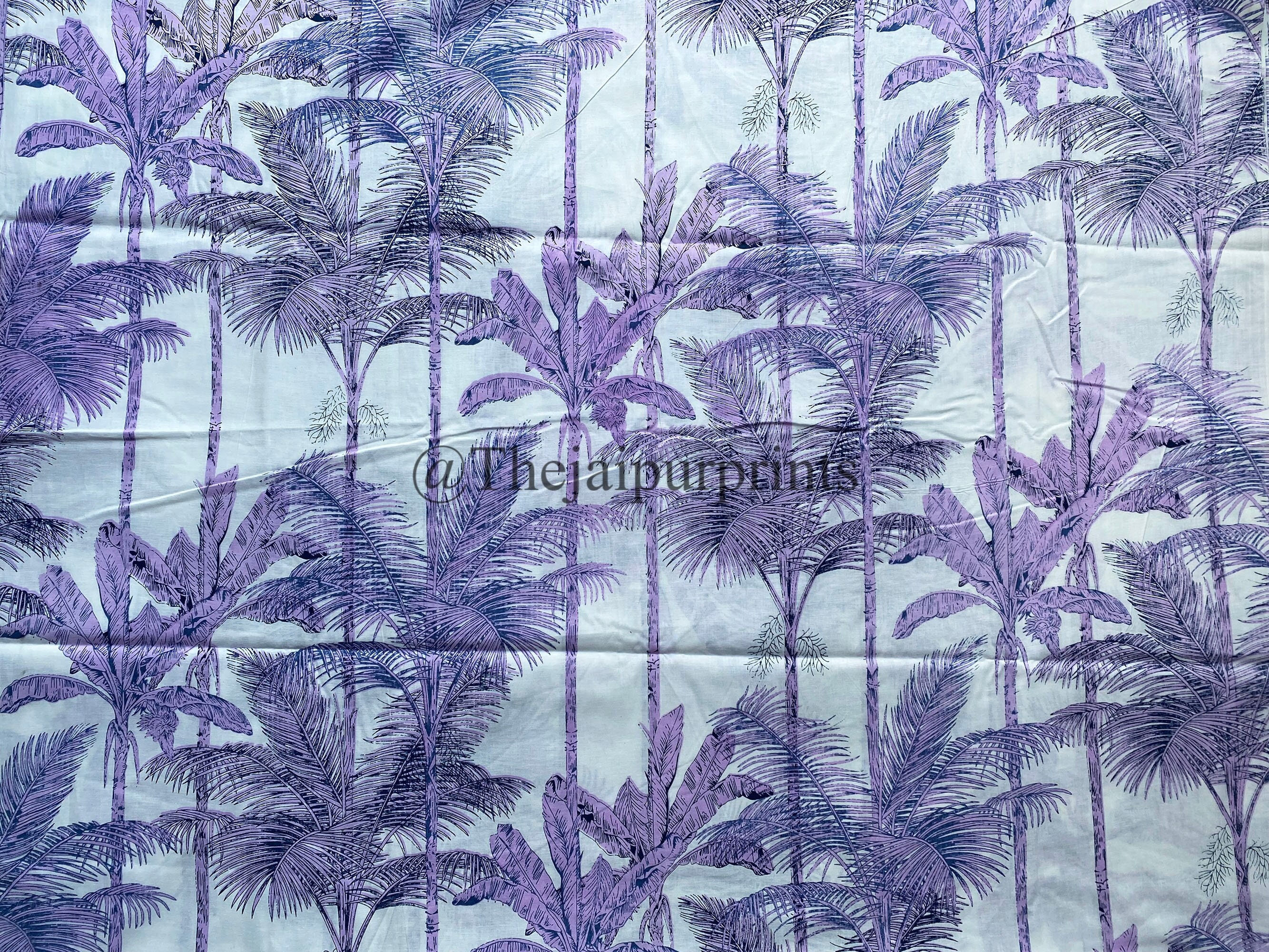 Pink Palm Tree Fabric by the Yard, Tropical Palm Tree Indian Cotton ...