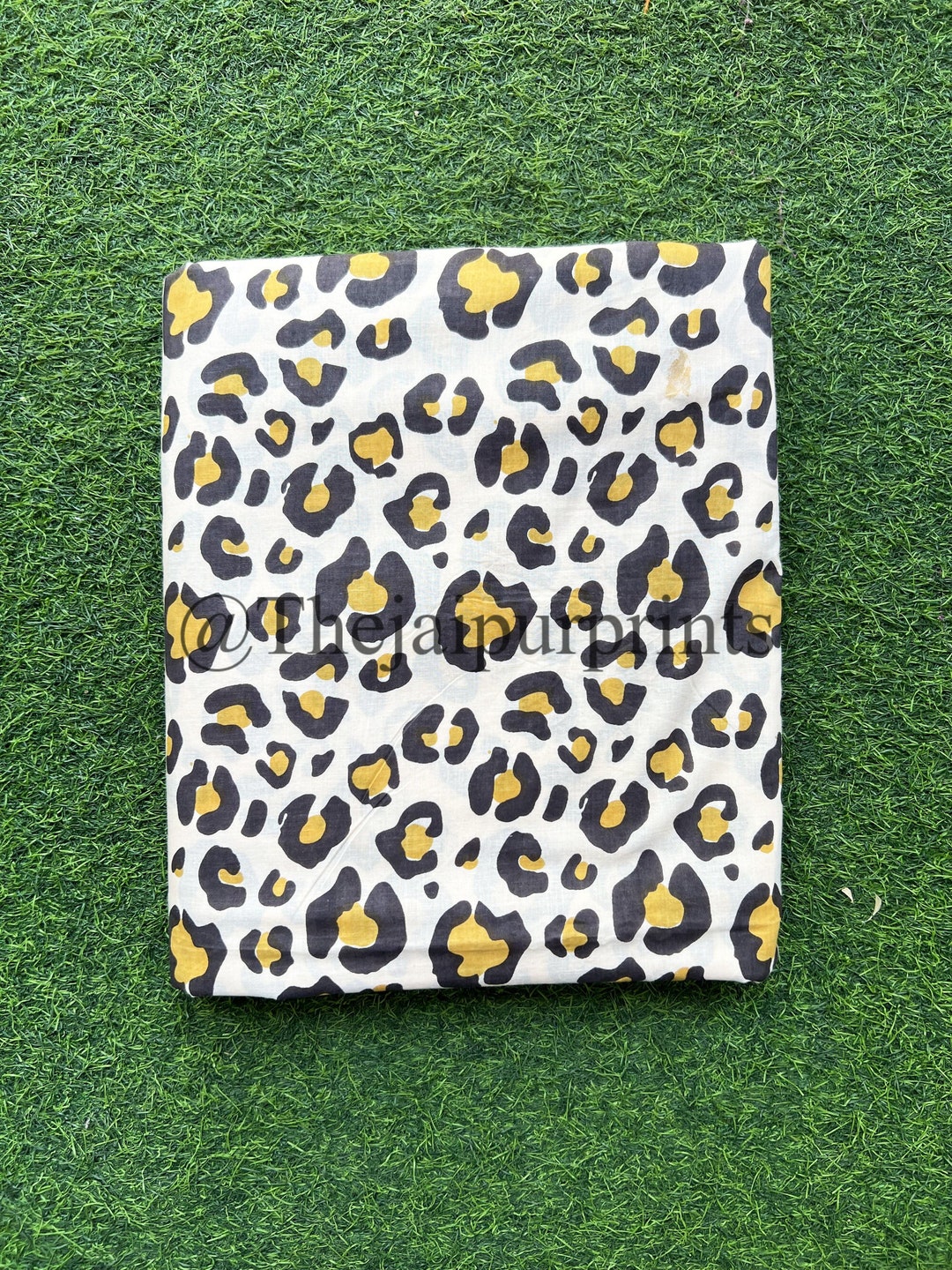 Cheetah Print Cotton Fabric: Indian Block Print for Sewing & Decor - Etsy