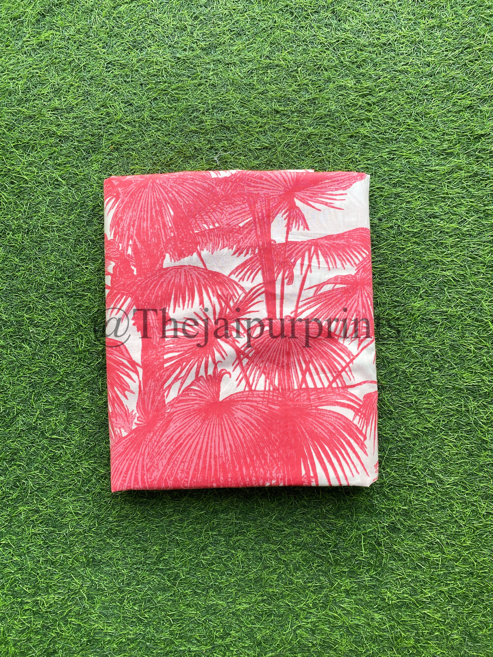 Tropical Palm Tree Leaves Fabric by the Yard, Soft Cotton Curtain ...