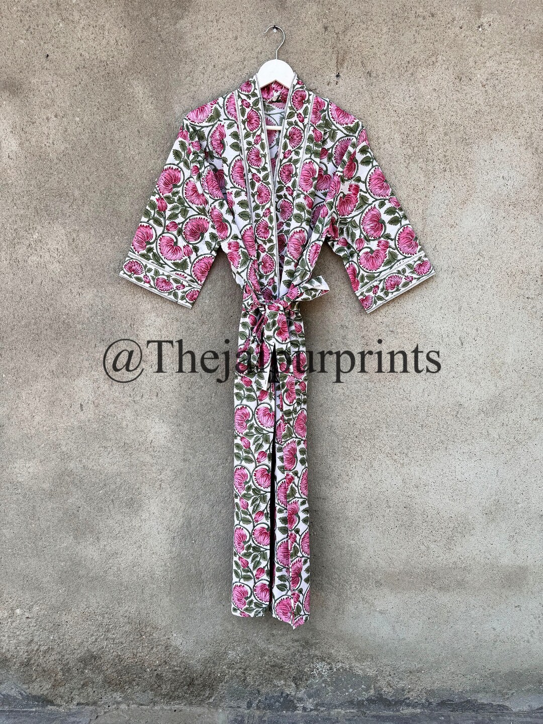 Indian Hand Block Print Kimono Robes, Beautiful Floral Handmade Kimono ...