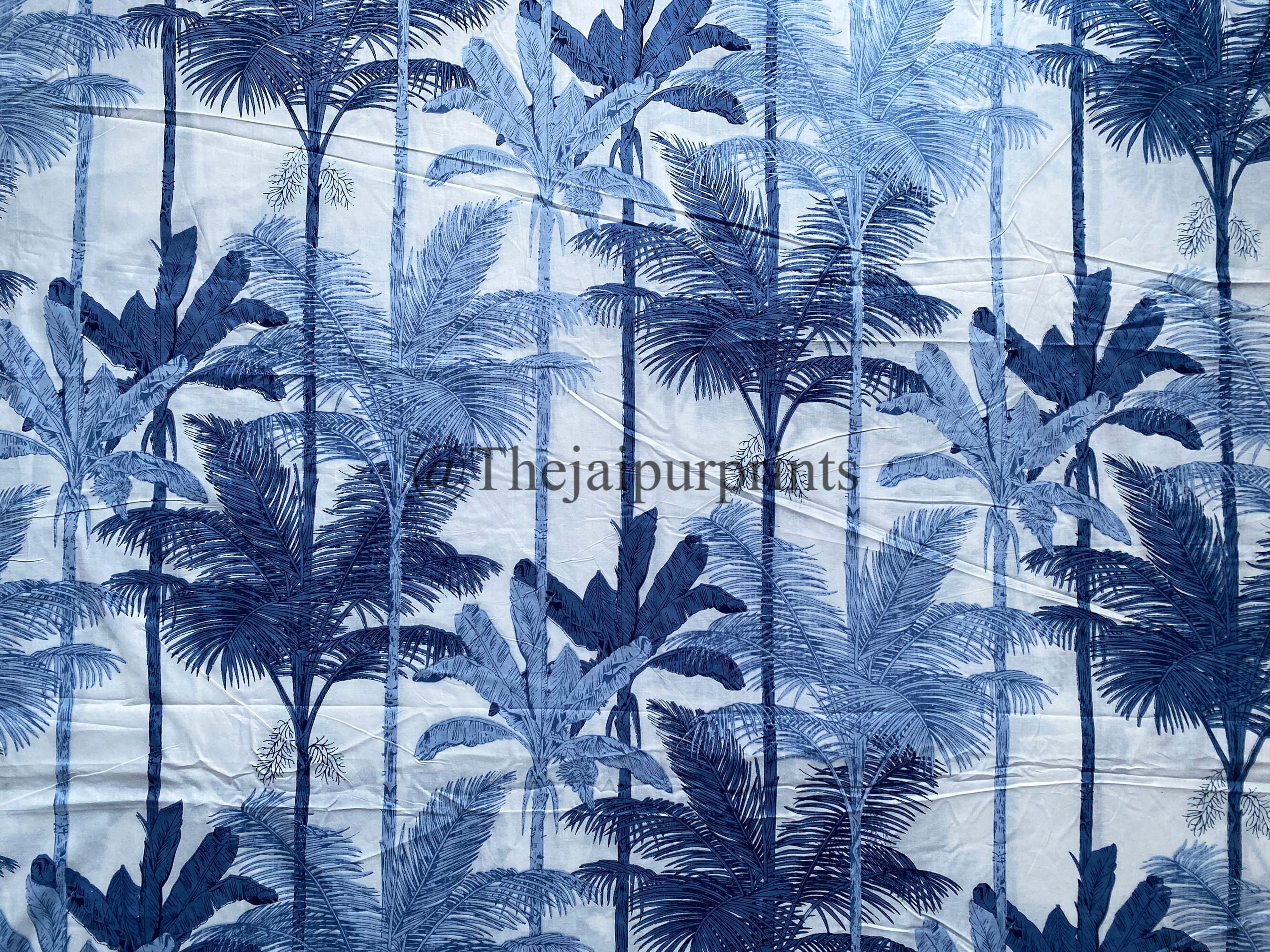 Pink Palm Tree Fabric by the Yard, Tropical Palm Tree Indian Cotton ...
