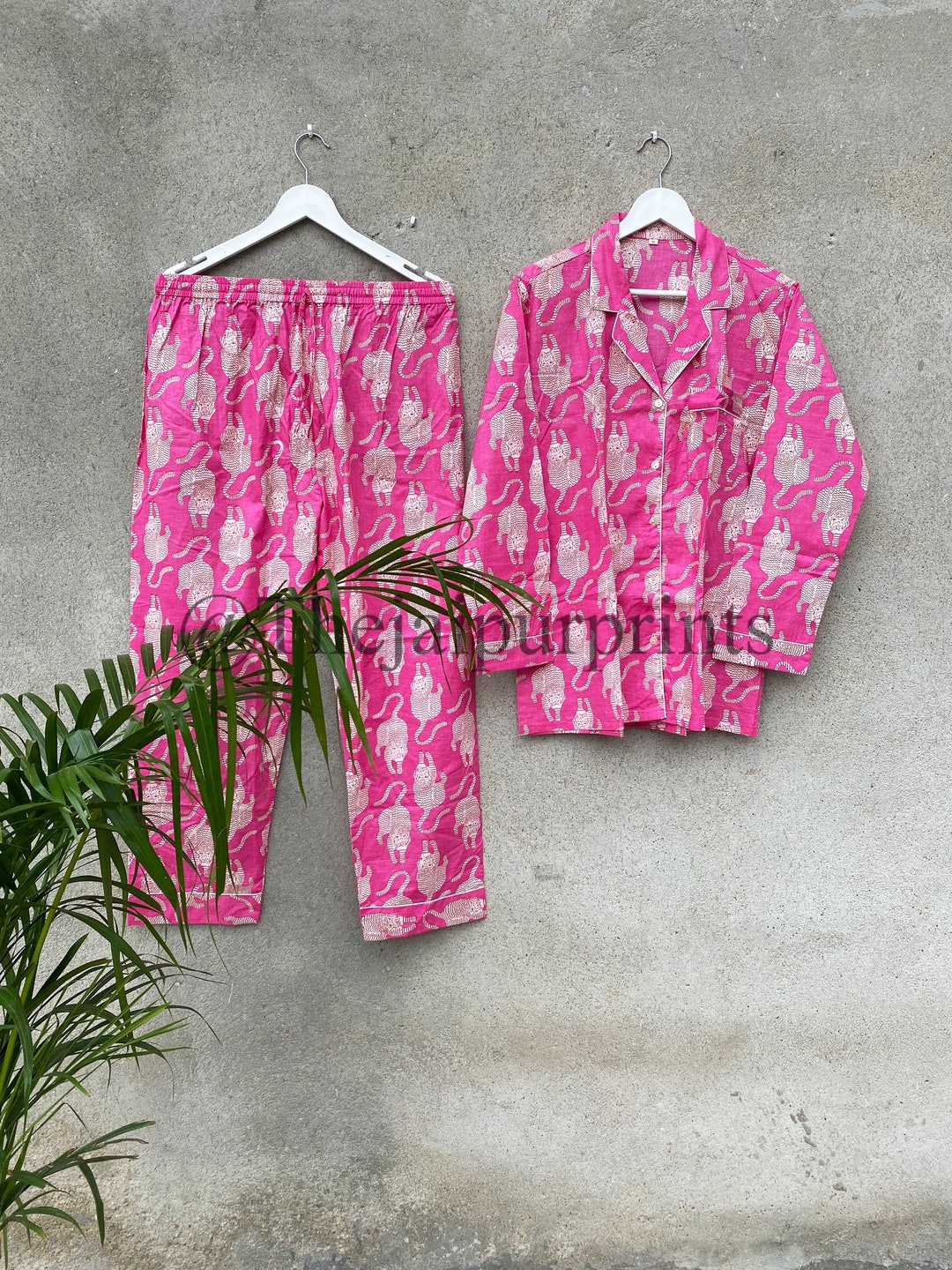 Beautiful New Design Tiger Print Pajama Set, Women Nightwear Suit ...