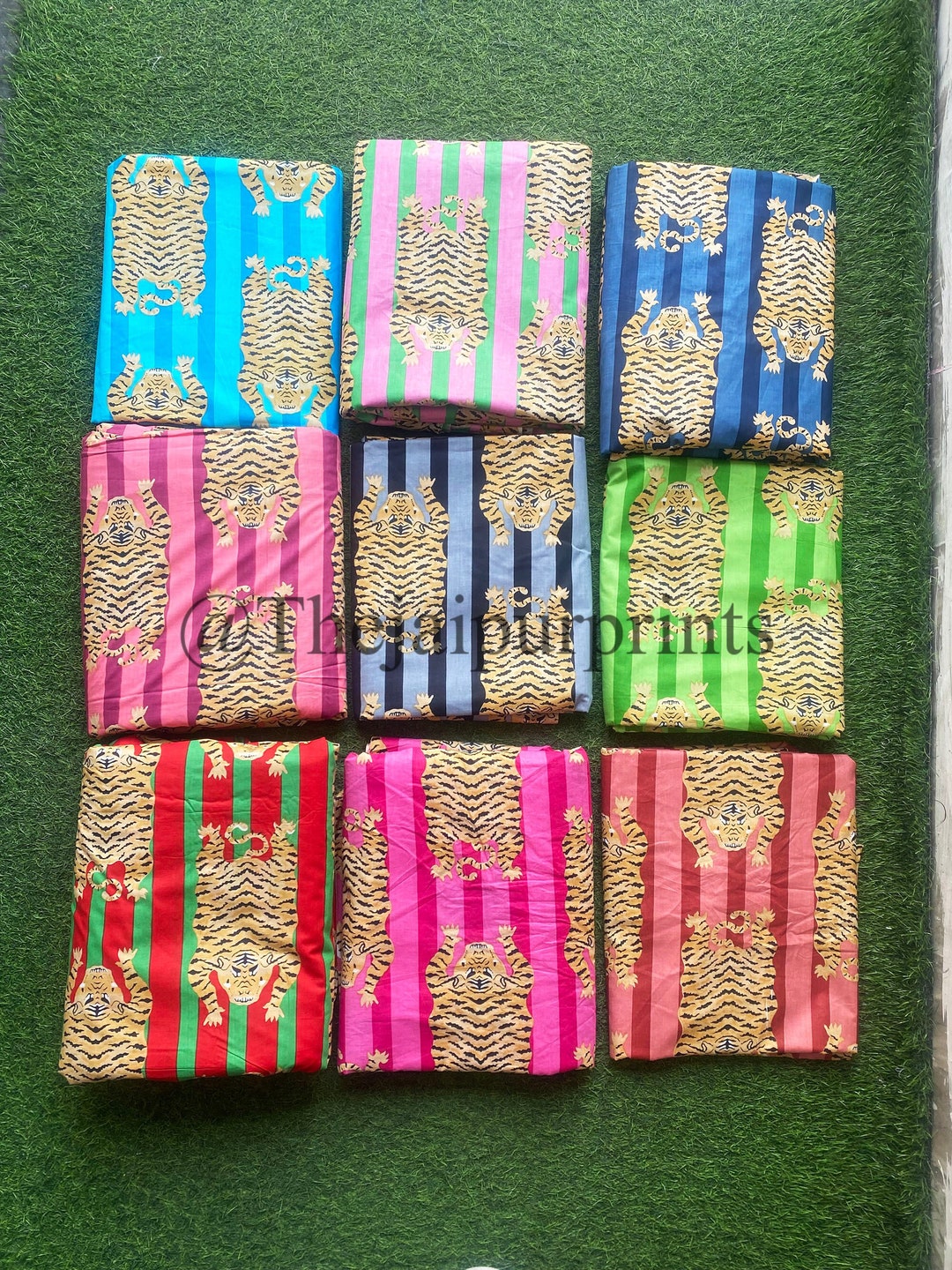 Tibetan Tiger Print Hand Printed Fabric by the Yard, Running Loose ...