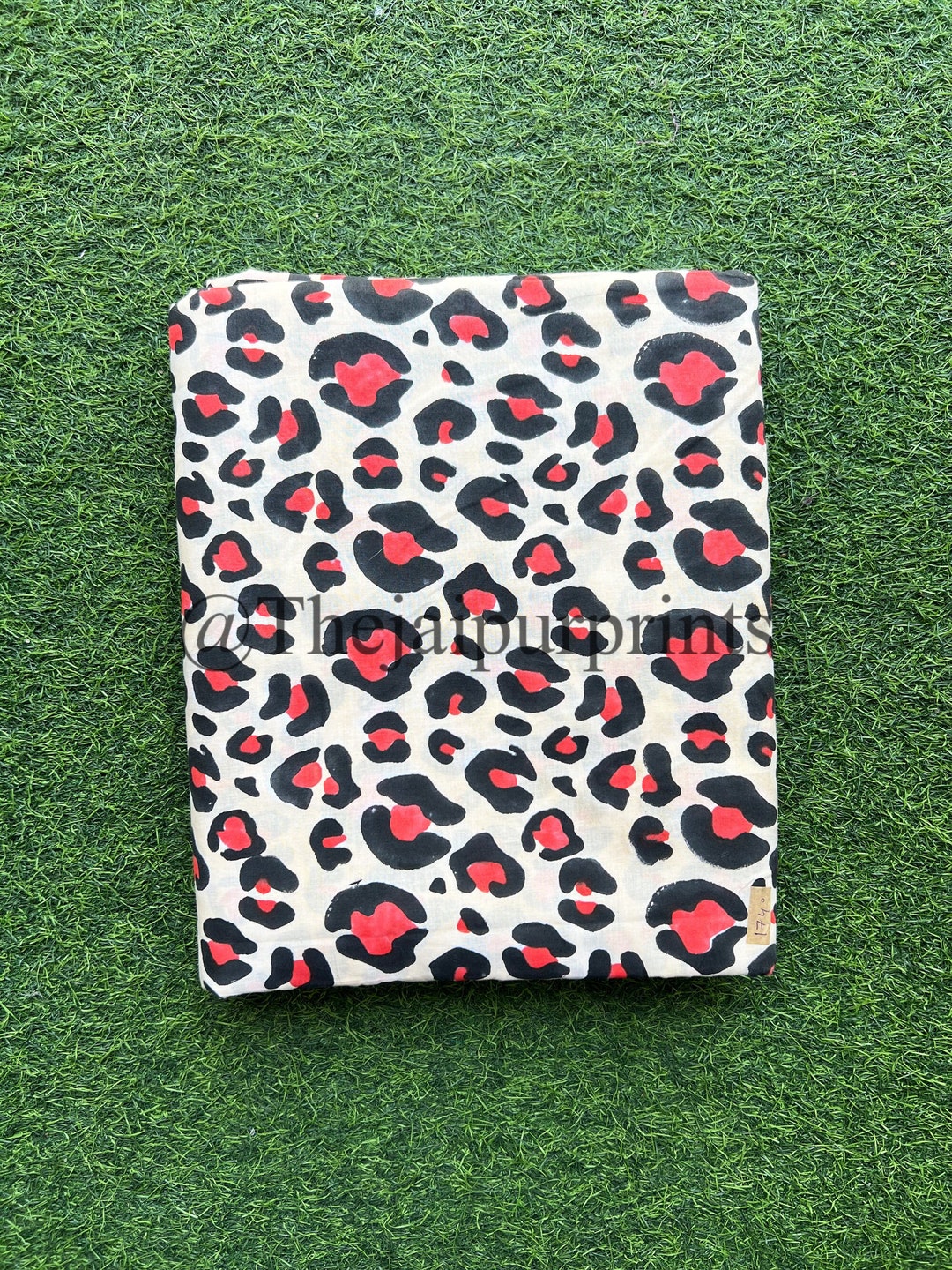 Cheetah Skin Block Print Cotton Fabric: Handmade Indian Sewing Material ...