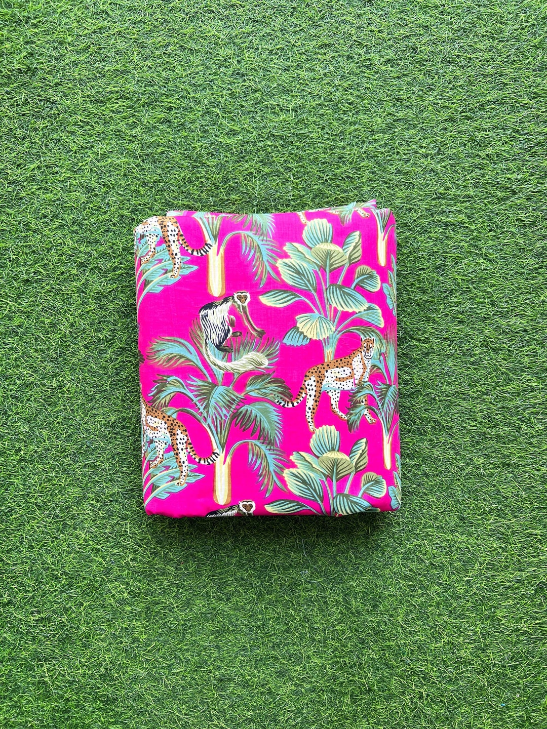 Monkey Palm Vintage Island Jacquard Upholstery Fabric, Wildlife African ...