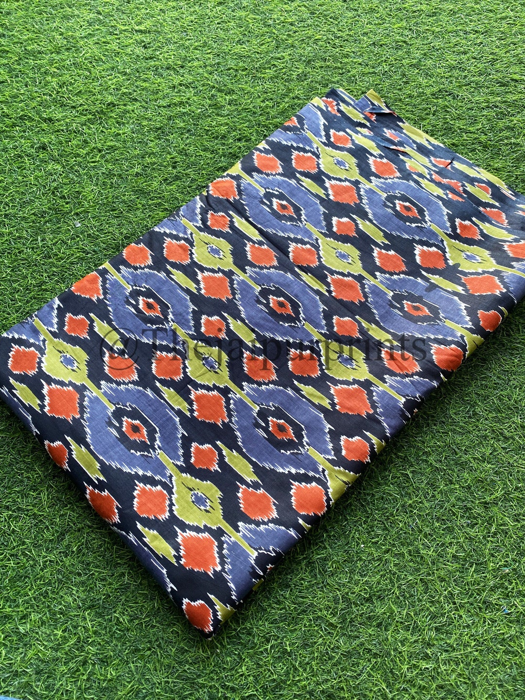 IKAT Print Fabric- Indonesia Ikat Print Indian Soft Cotton Fabric by ...