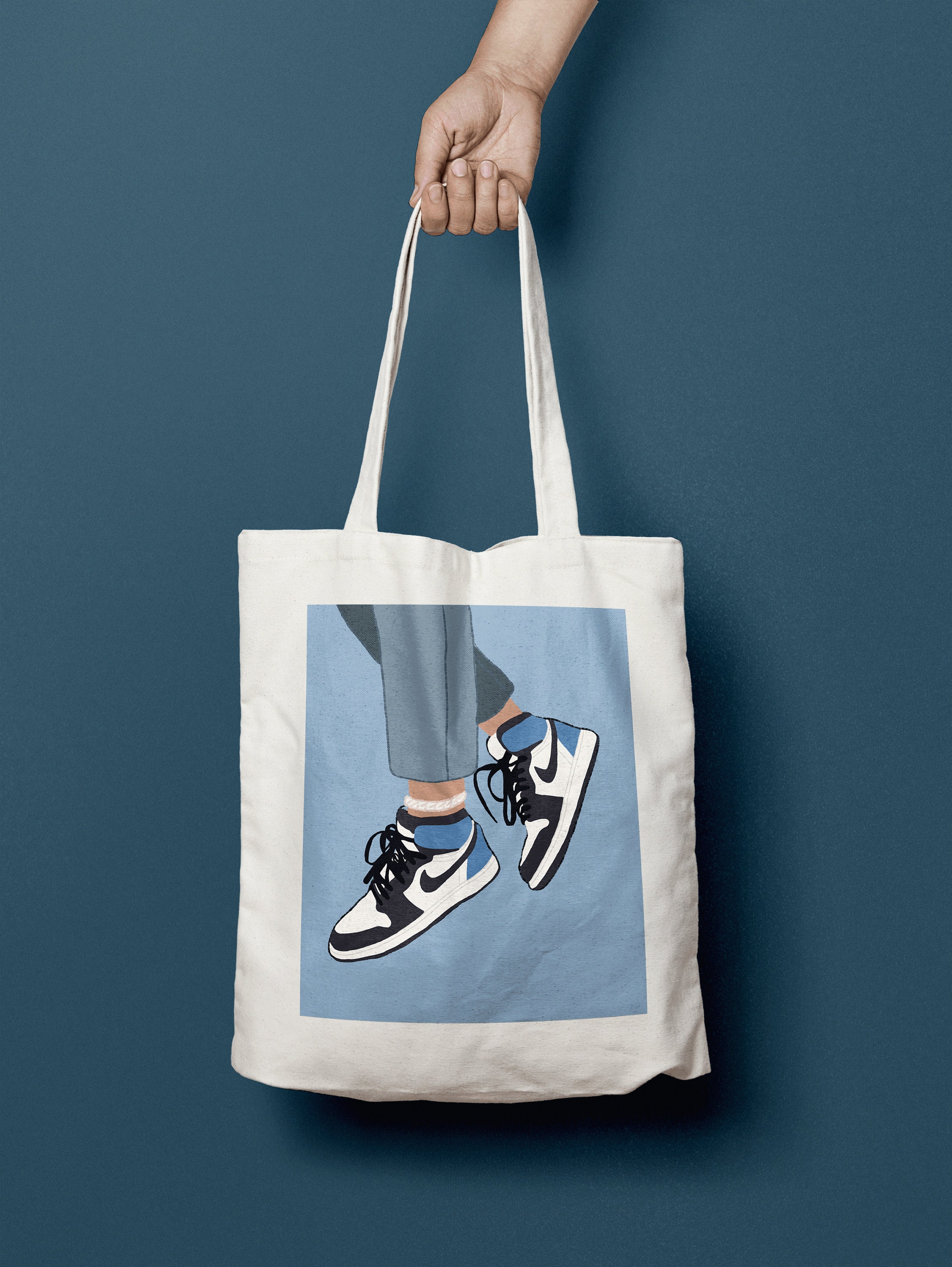 TOTEBAG Air Jordan 1 Retro High OG Obsidian UNC 2019 Artwork Sneakers ...