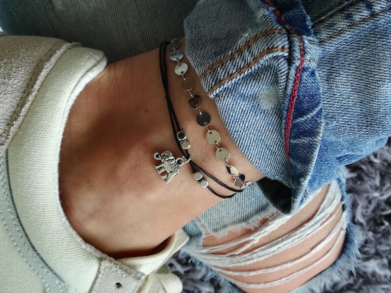 Elephant Beaded Anklet, Elephant Anklet, Beach Anklet, Ankle Bracelet ...