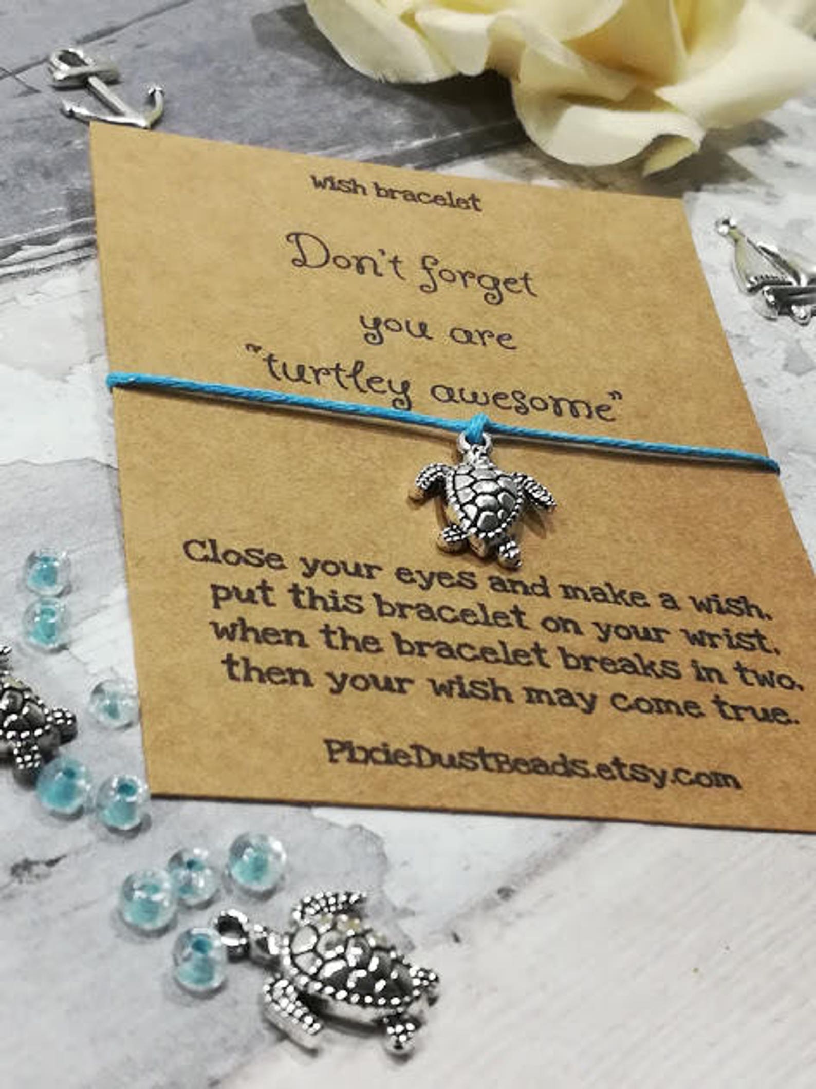 Turtle Wish Bracelet Turtle Bracelet Turtle Jewellery Sea | Etsy