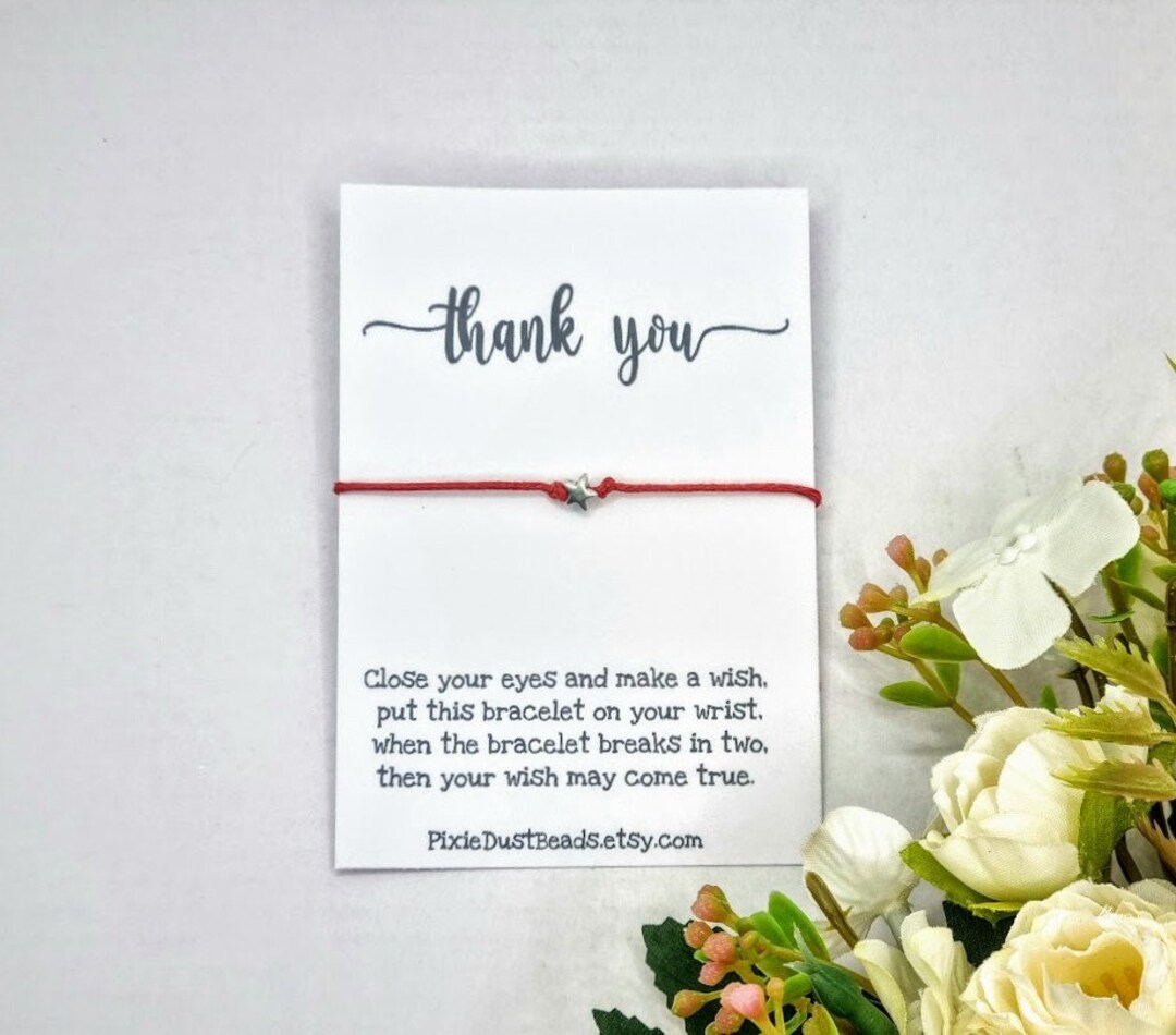 Thank You Wish Bracelet Thanl You Gift Personalized Gift Make a Wish ...