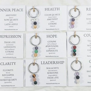 Crystal Keyring Gemstone Keyring Yoga Keyring Energy Keyring Spiritual ...