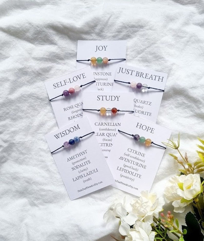 Crystal Wish Bracelet Gemstone Wish Bracelet Yoga Wish - Etsy