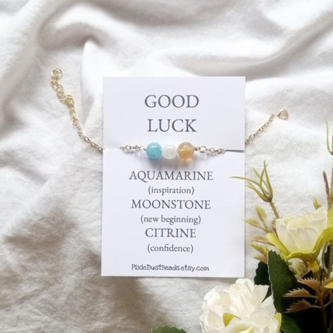 GOOD LUCK Chain Bracelet Good Luck Gift Crystal Bracelet Good - Etsy