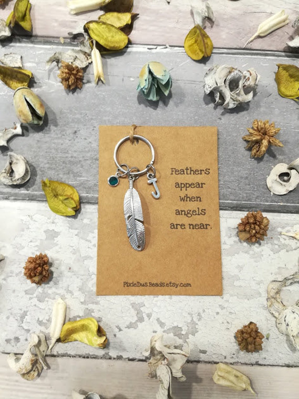 Feather Keychain Feather Keyring Memorial - Etsy UK
