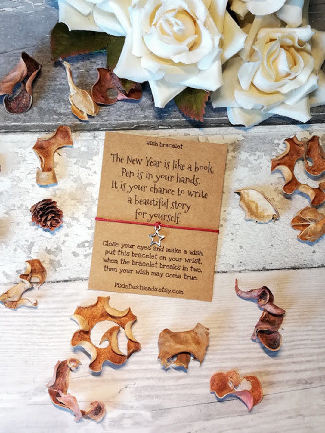 New Year Wish Bracelet, New Year Card, New Year Bracelet, Christmas ...