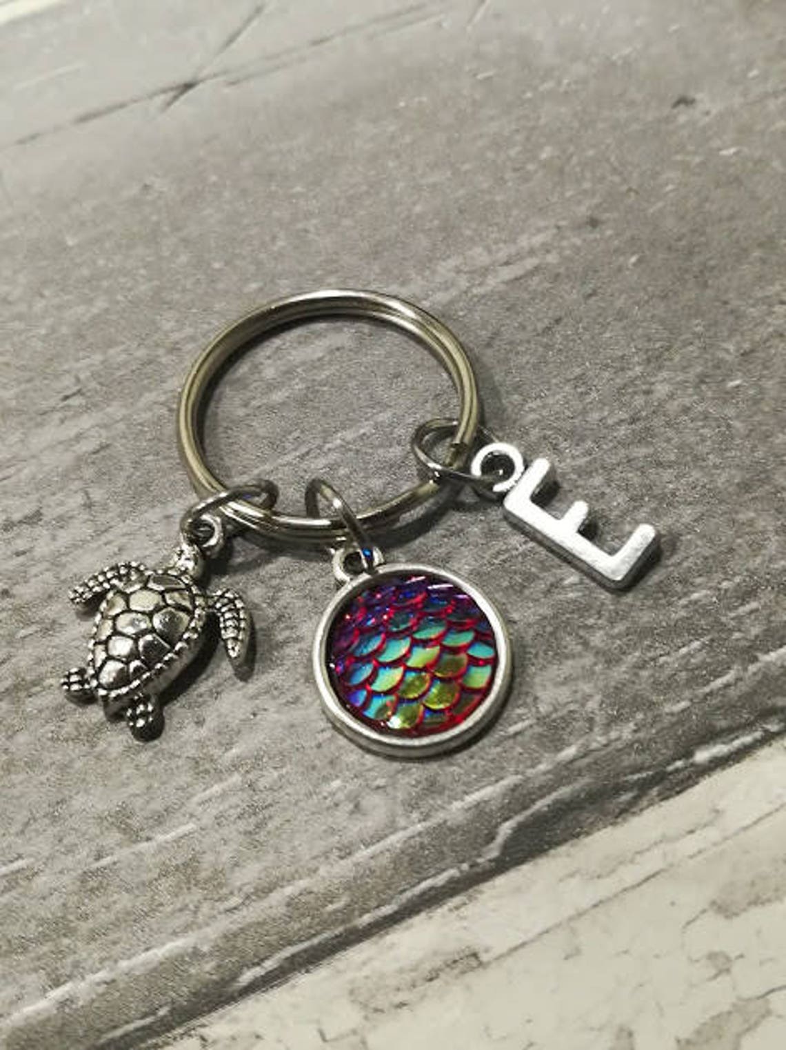 Sea Life Keyring Mermaid Keyring Starfish Keyring Turtle - Etsy