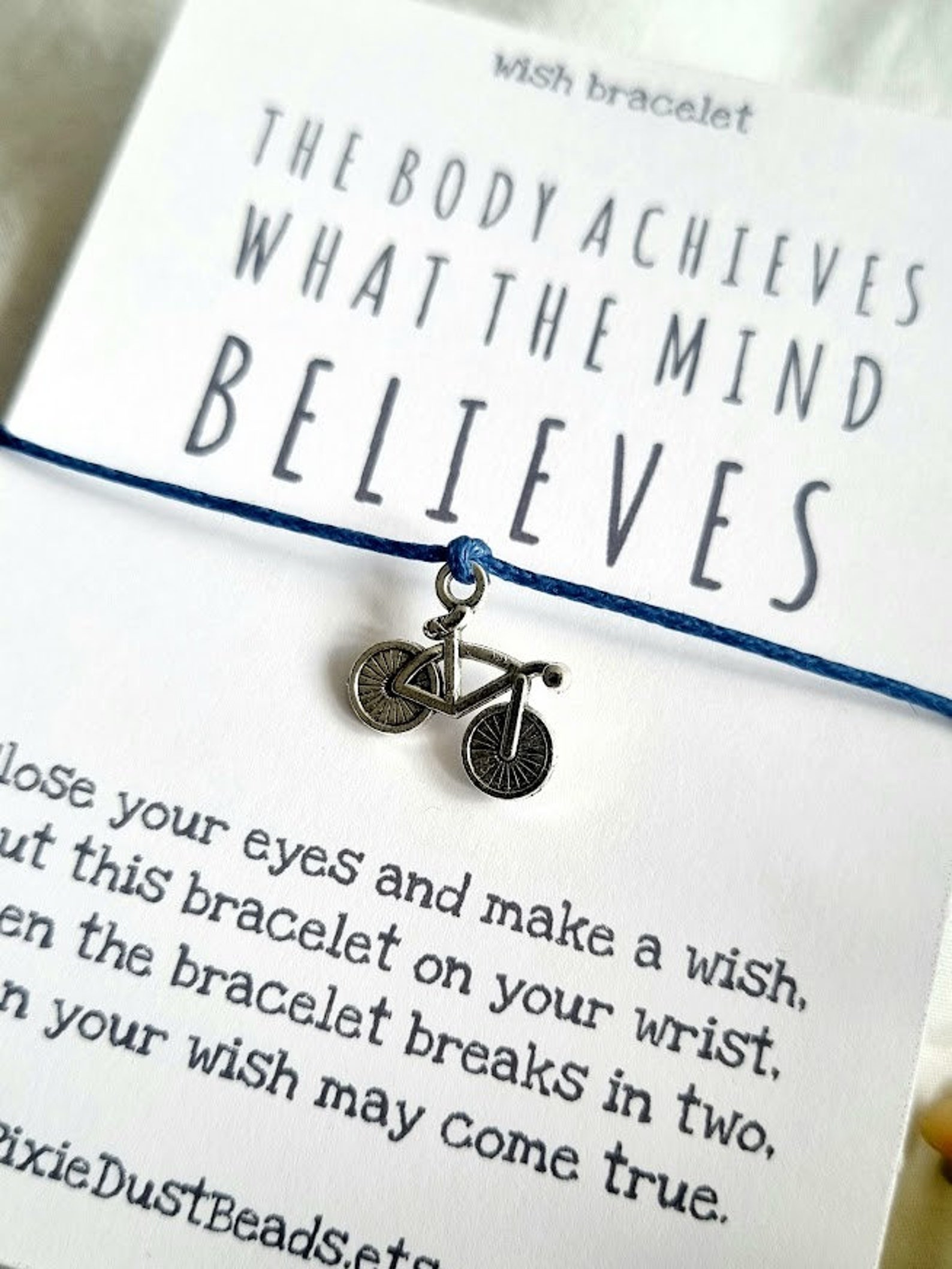 Bicycle Wish Bracelet, Motivation Bracelet, Bike Bracelet, Inspiration ...