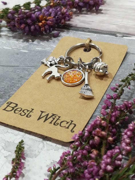 Witch Keyring Best Witch Keyring Witch Keychain Halloween | Etsy