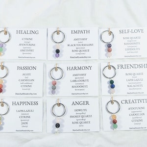 Crystal Keyring Gemstone Keyring Yoga Keyring Energy Keyring Spiritual ...