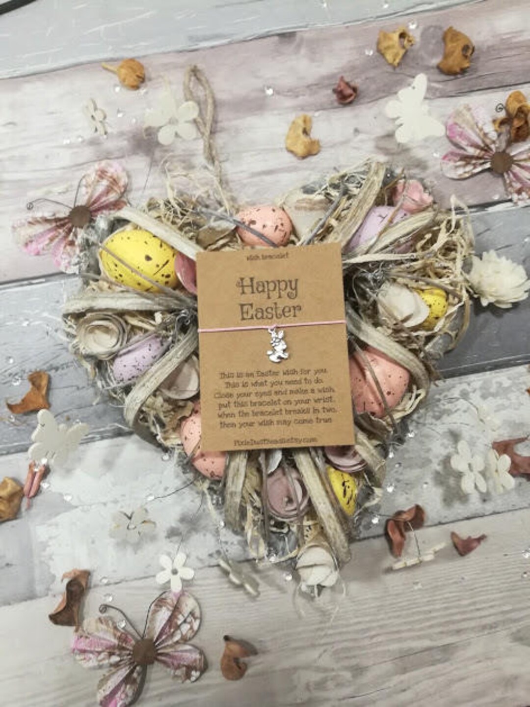 Happy Easter, Bunny Easter Wish Bracelet, Easter Jewelry, Easter Gift ...