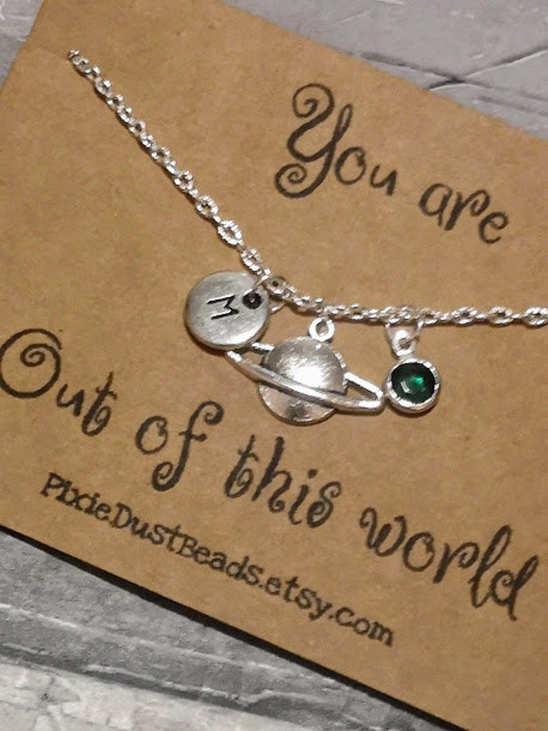 Personalized Planet Necklace Space Necklace Planet Jewelry - Etsy