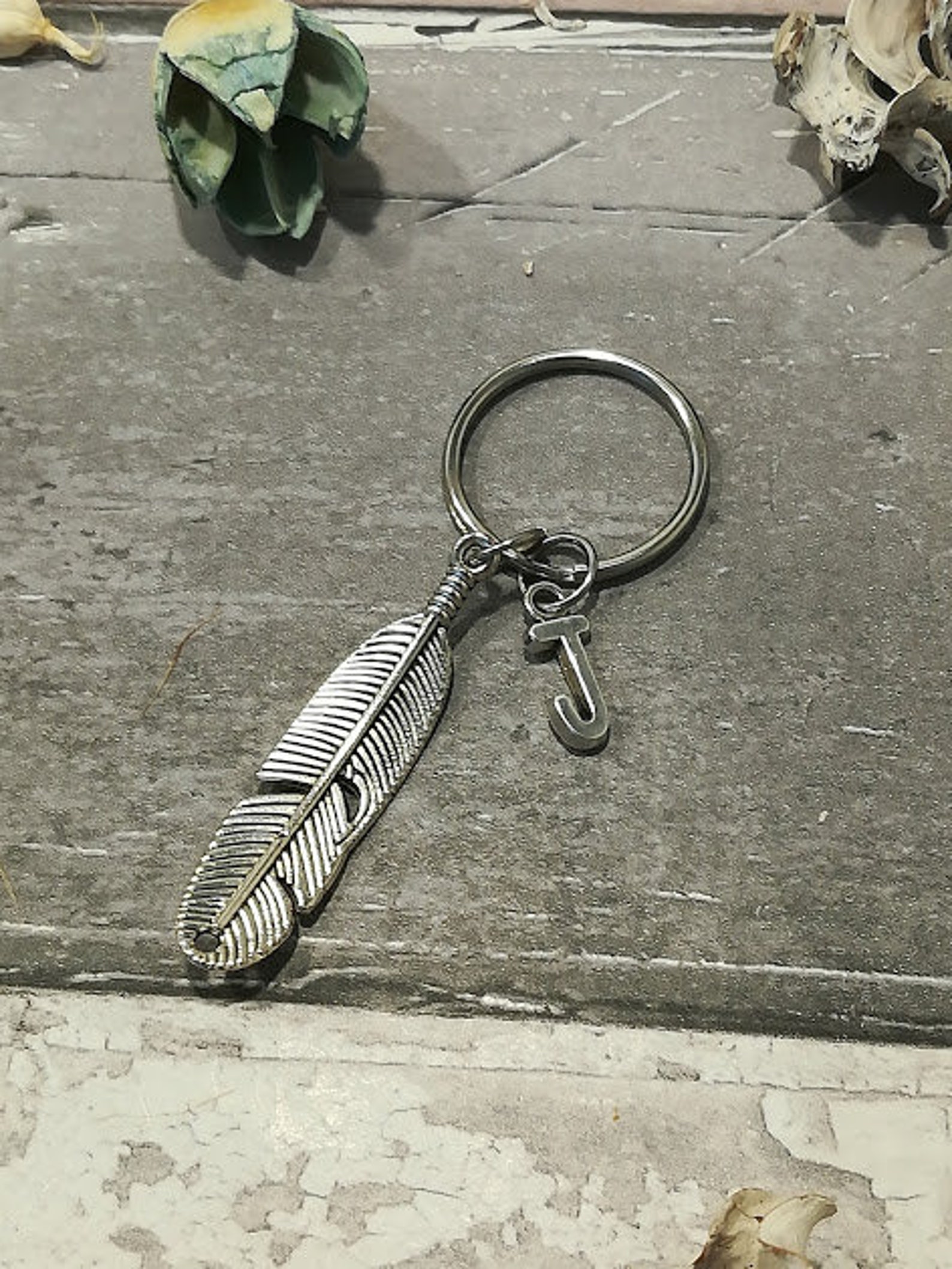 Feather Keychain Feather Keyring Memorial - Etsy