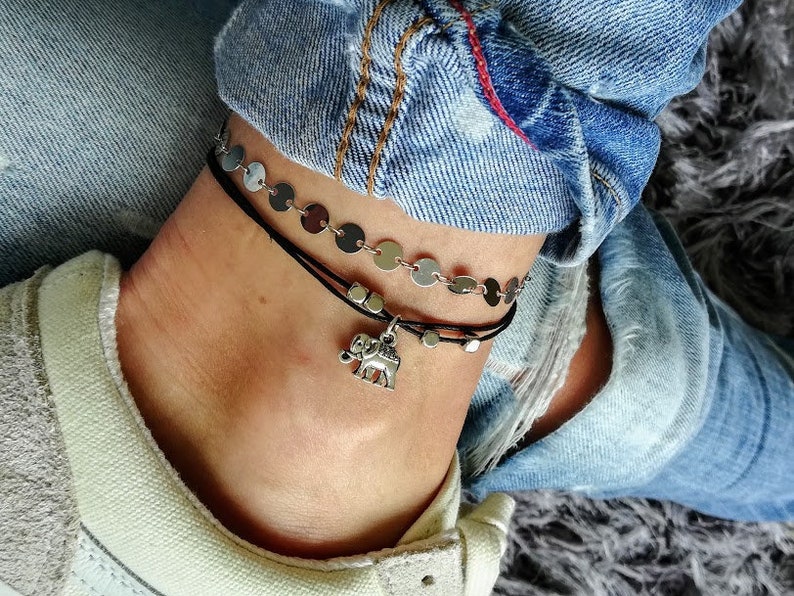 Elephant Beaded Anklet, Elephant Anklet, Beach Anklet, Ankle Bracelet ...