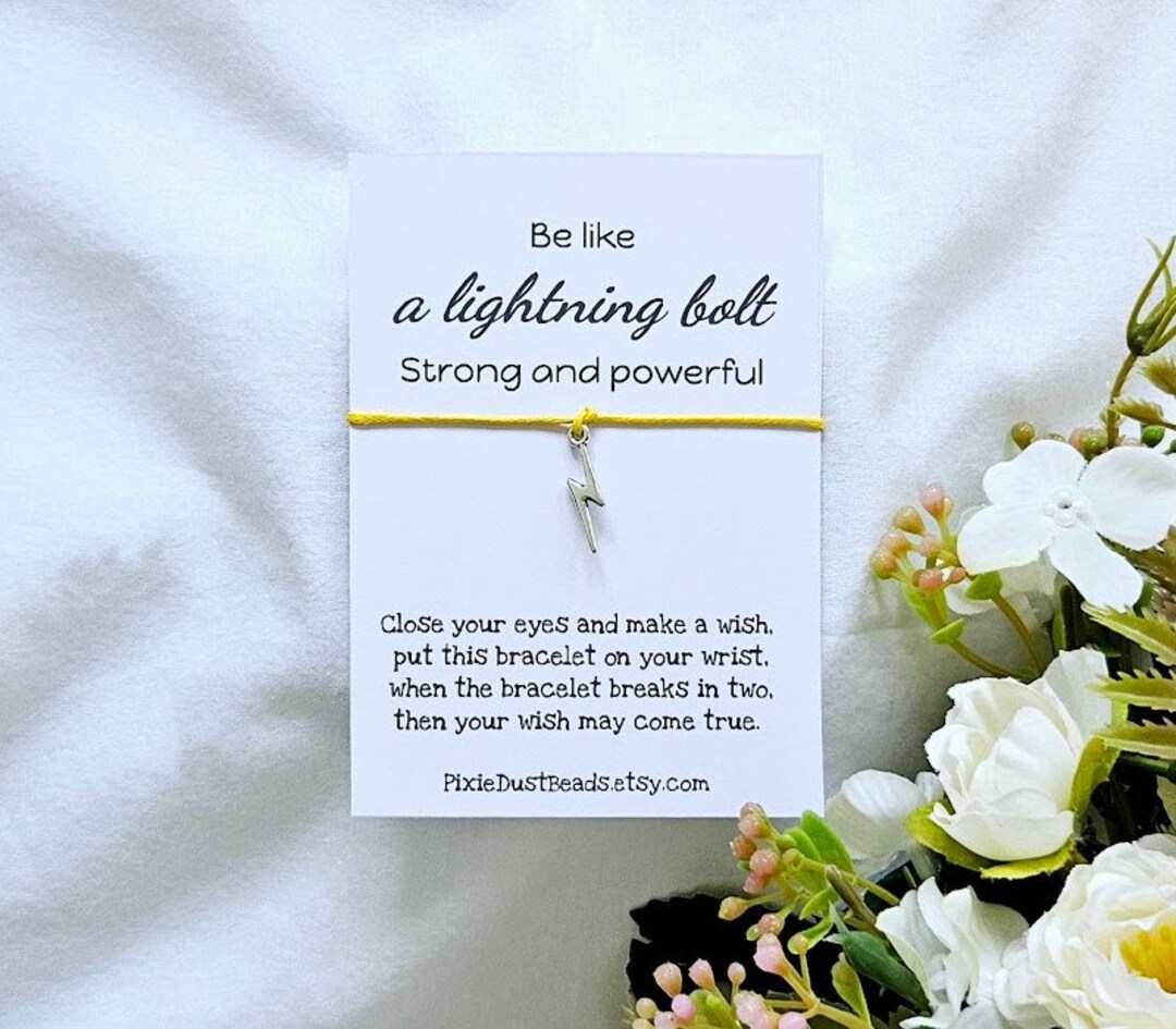 Lightning Wish Bracelet, Lightning Charm Bracelet, Lightning Bracelet ...