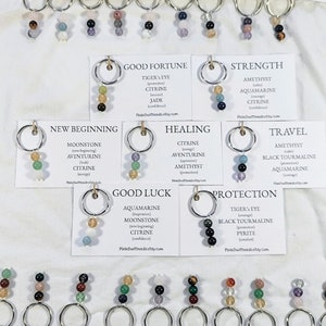Crystal Keyring Gemstone Keyring Yoga Keyring Energy Keyring Spiritual ...
