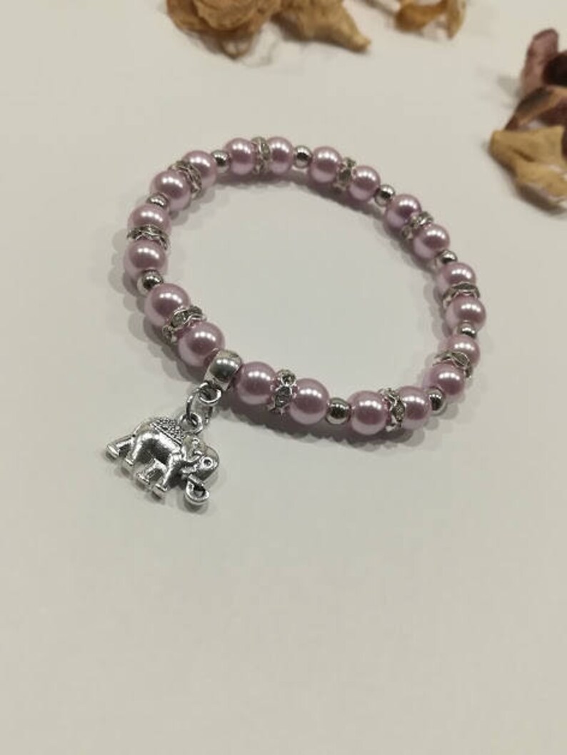 Elephant Bracelet Elephant Beaded Bracelet Elephant Pearl Etsy