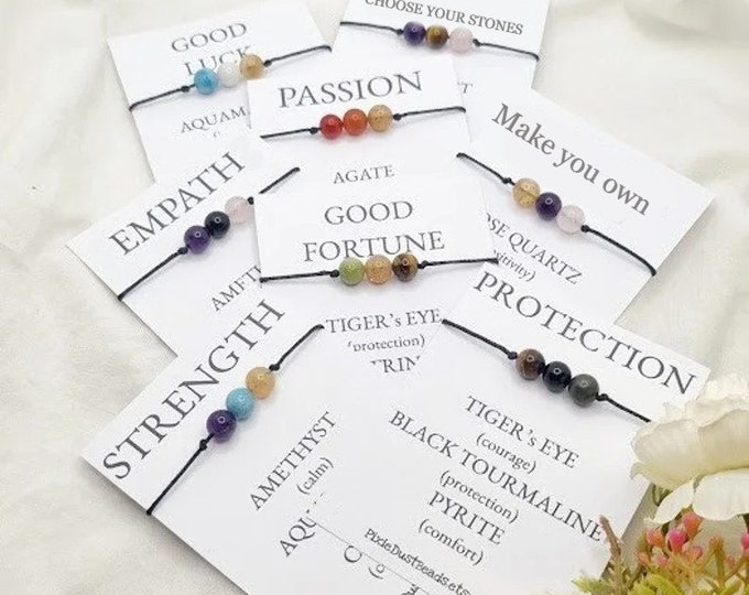 Crystal Wish Bracelet Crystl Gift Gemstone Bracelet Yoga Wish Bracelet ...