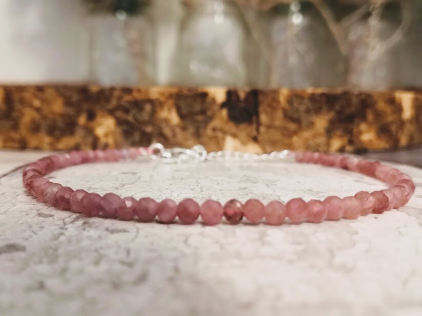 October Bracelet Pink Tourmaline Bracelet October Birthstone - Etsy UK