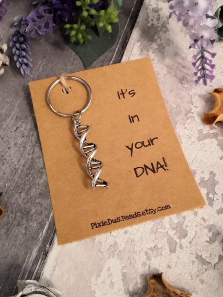 DNA Keyring Dna Keychain Dna Gift DNA Charm Science Keyring - Etsy UK