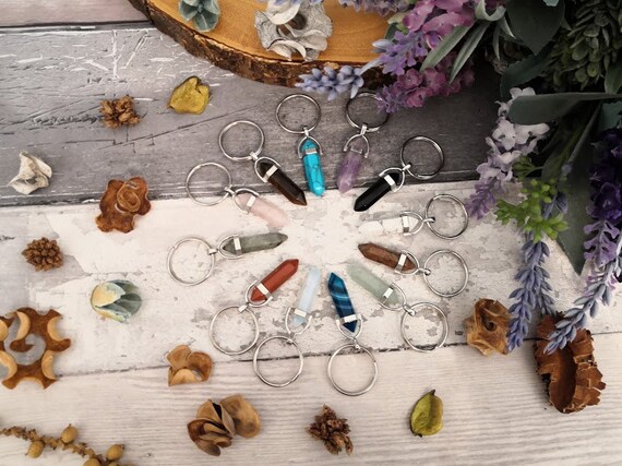 Crystal Keyring Gemstone Keyring Meditation crystal jewelry | Etsy