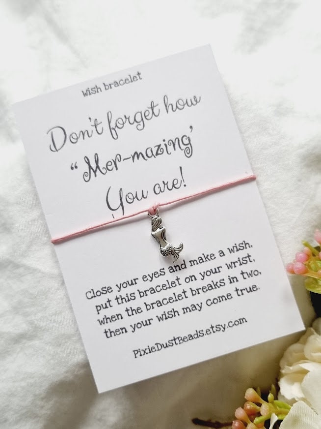 Mermaid Wish Bracelet, Mermaid Gift, Mermaid Jewellery, Gift for Her ...