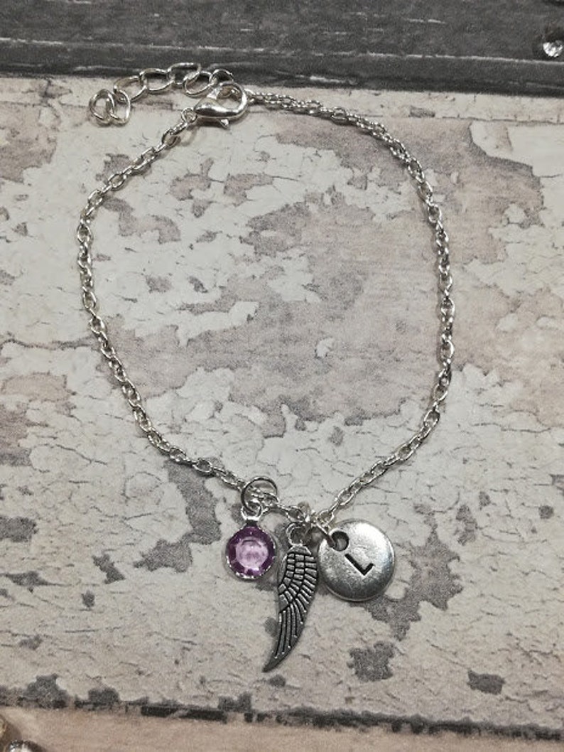 Guardian Angel Bracelet, Memorial Bracelet,angel Bracelet, Feather ...