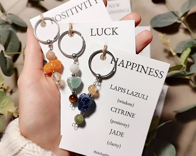 PERSONALISED Crystal Keyring. Custom Crystal Keyring. Healing Crystals ...