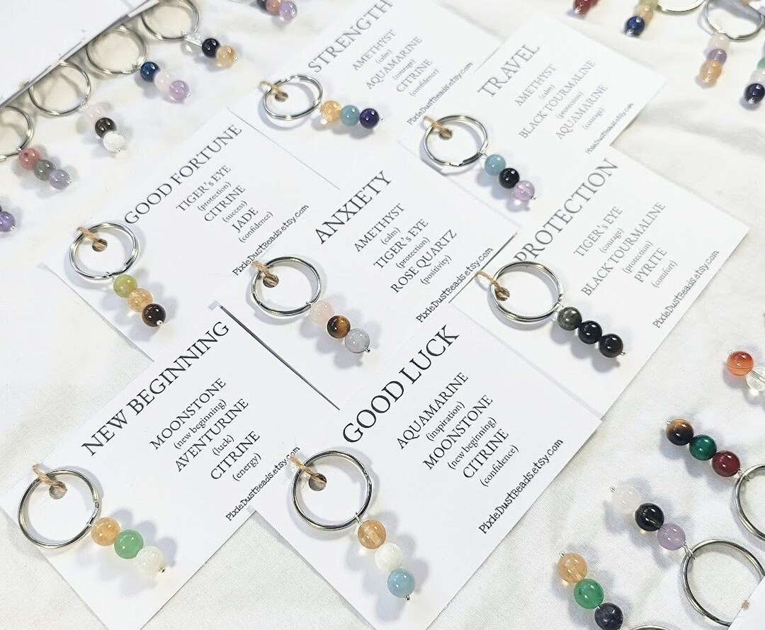 Crystal Keyring Gemstone Keyring Yoga Keyring Energy Keyring Spiritual ...