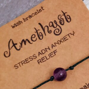 Amethyst Wish Bracelet Gemstone bracelet Amethyst jewelry | Etsy