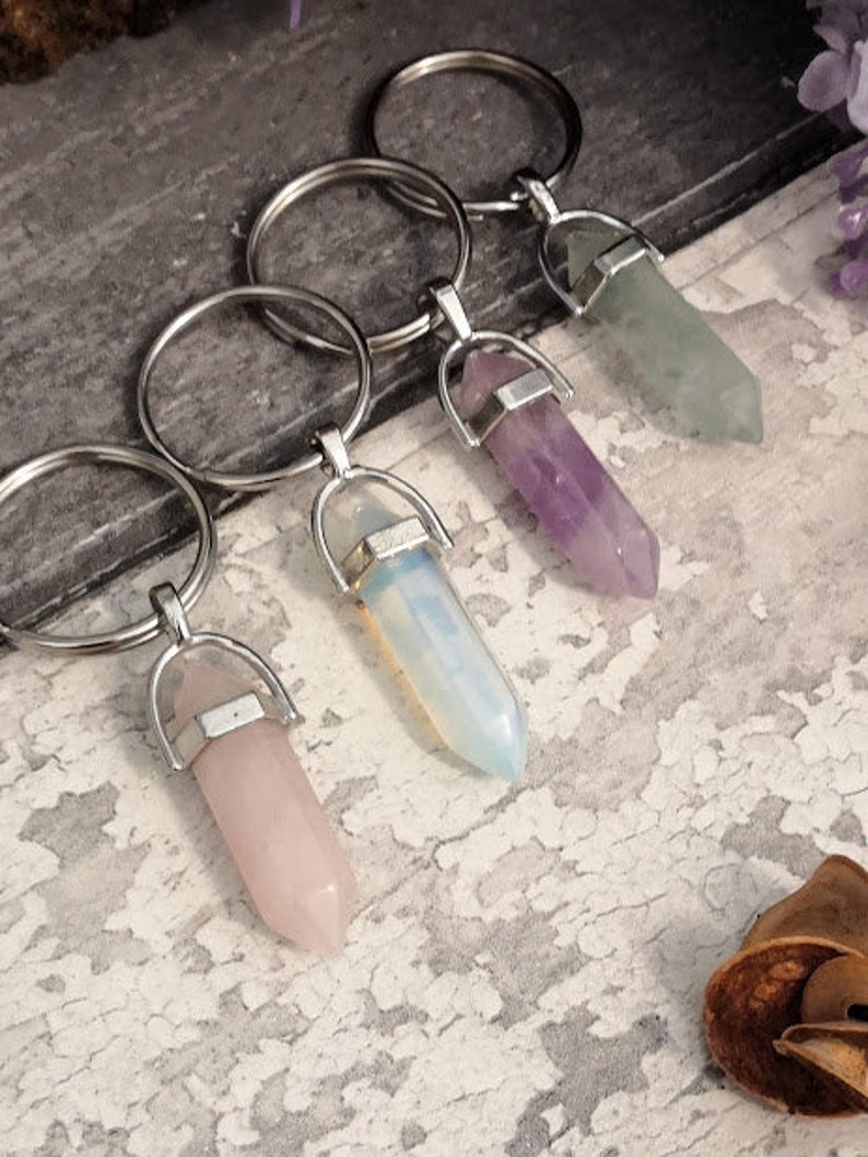 Crystal Keyring Gemstone Keyring Meditation crystal jewelry | Etsy