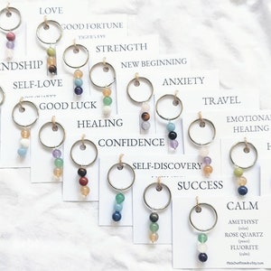 Crystal Keyring Gemstone Keyring Yoga Keyring Energy Keyring Spiritual ...